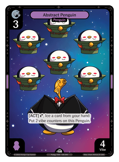 Abstract Penguin - Vibes Card - Orange Cap Games
